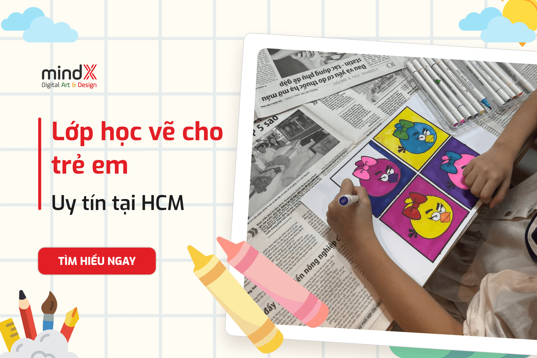 Lớp học vẽ cho trẻ em ở TP.HCM: TOP +3 trung tâm hàng đầu - MindX blog